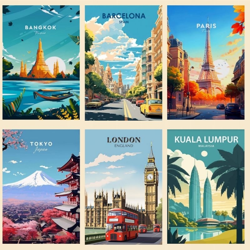 Places to Visit | A4 size Laminated Photo Wall Decor | Laminated A4 ...