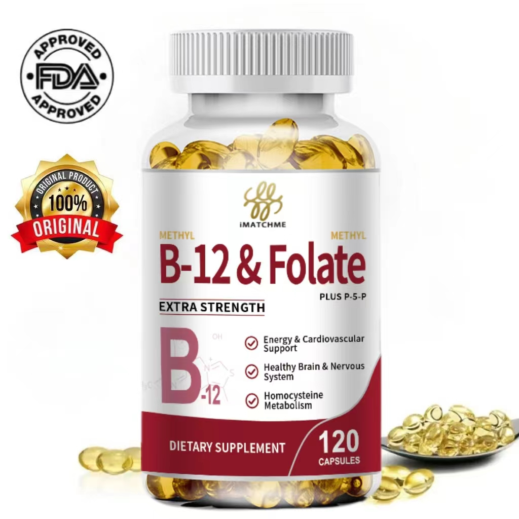 iMATCHME Vitamin B12 Capsules Methyl B-12 & Methyl Folate Memory ...