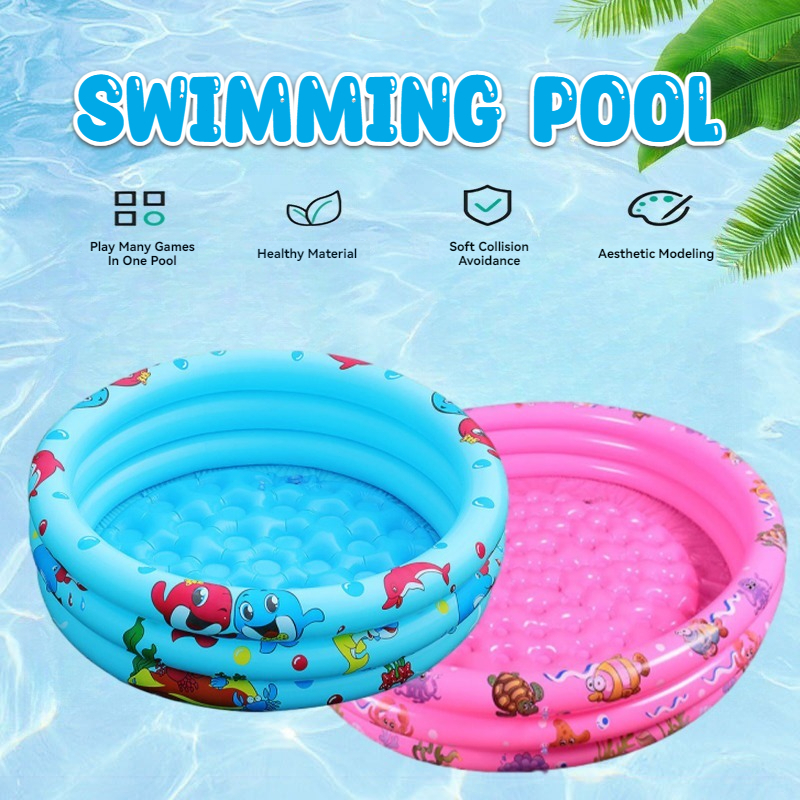 Family Swimming Pool for Kid Cartoon Inflatable three-ring Swimming ...