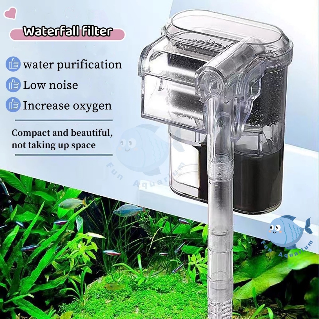 3 in 1 Small Aquarium Filter Waterfall Type External Filter Small Tank ...
