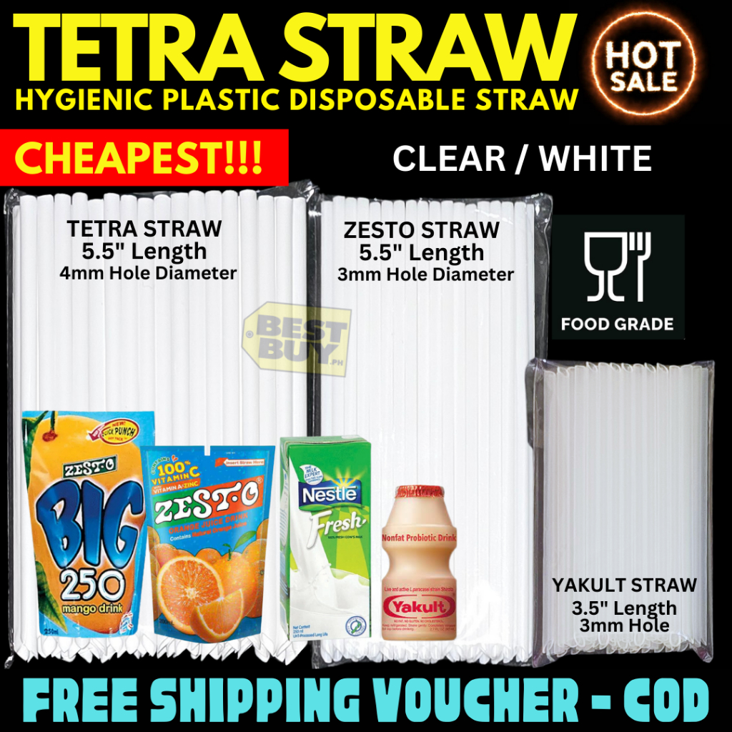 Thin Clear Straw - Tetra Zesto Yakult Straw Mallow Pop | Shopee Malaysia