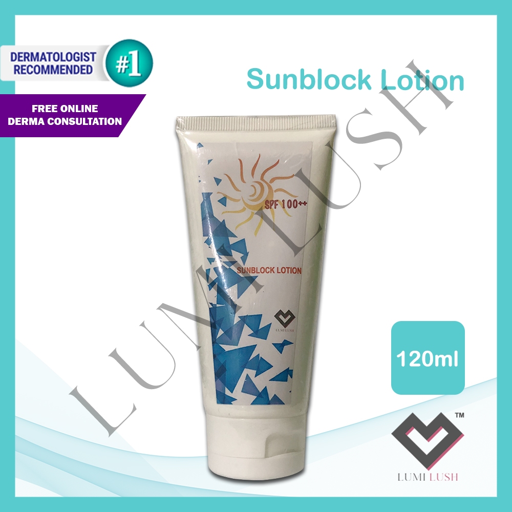 LUMI LUSH Sunblock Lotion SPF 100 ++ 100mL UVA UVB UVC Infrared ...