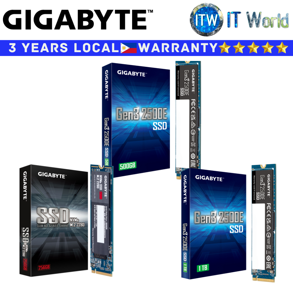 Itw | Gigabyte 256GB/500GB/1TB NVME SSD M 2 NVME SSD PCIe 3.0x4 M.2 2280 Gen3 2500E | Shopee ...