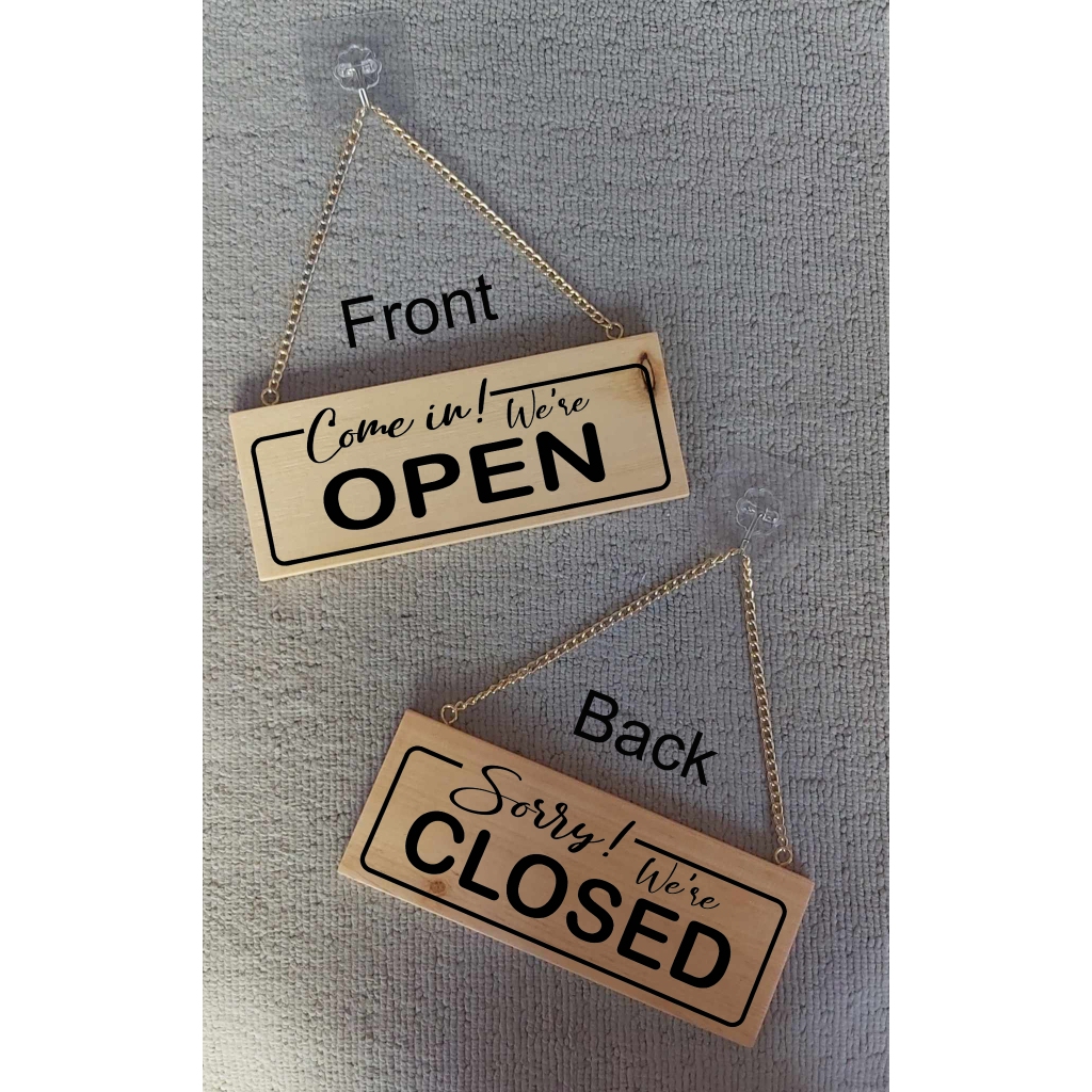 Open/Closed Hanging Sign Double-sided Business Open Closed Signage ...