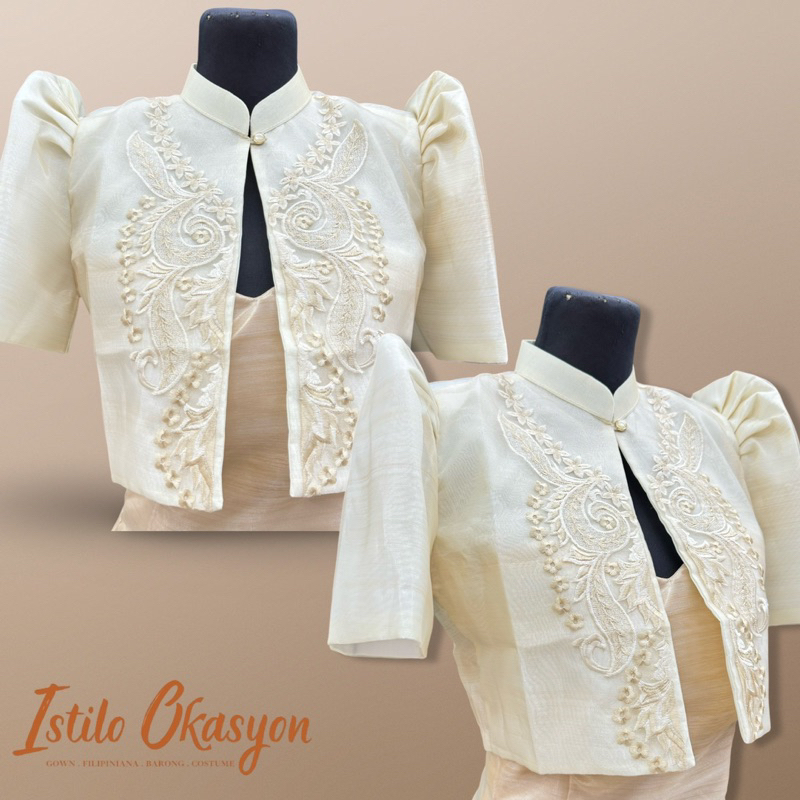 Filipiniana BOLERO w/ LINING Collar with Embroidery - Modern ...