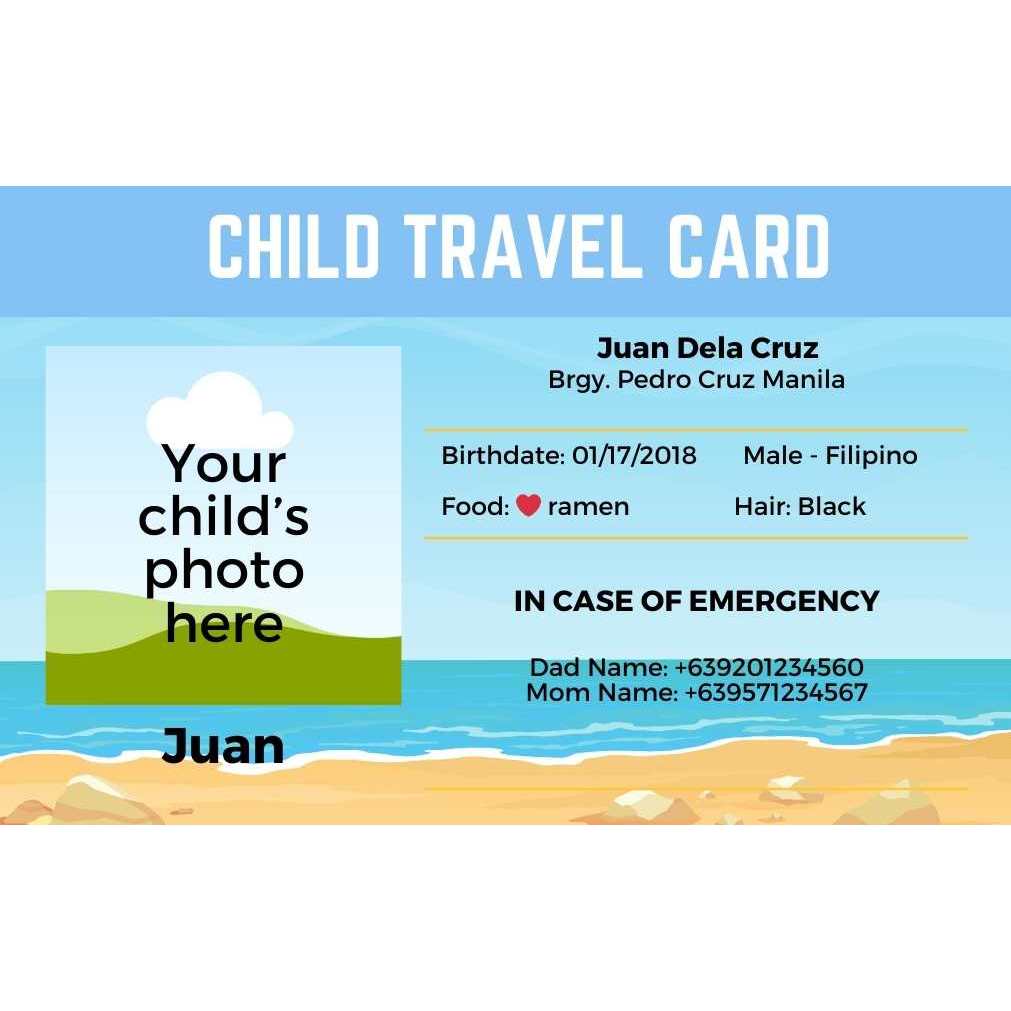 Child Travel Card Laminated for traveling | Shopee Malaysia