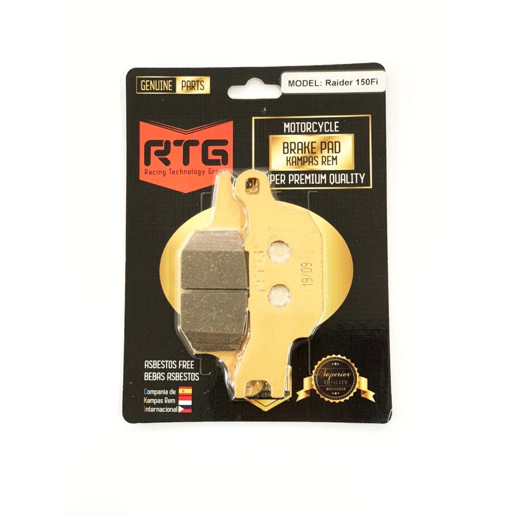 RTG BRAKE DISC PAD -RAIDER 150 (REAR) - High Quality and Parts | Shopee ...