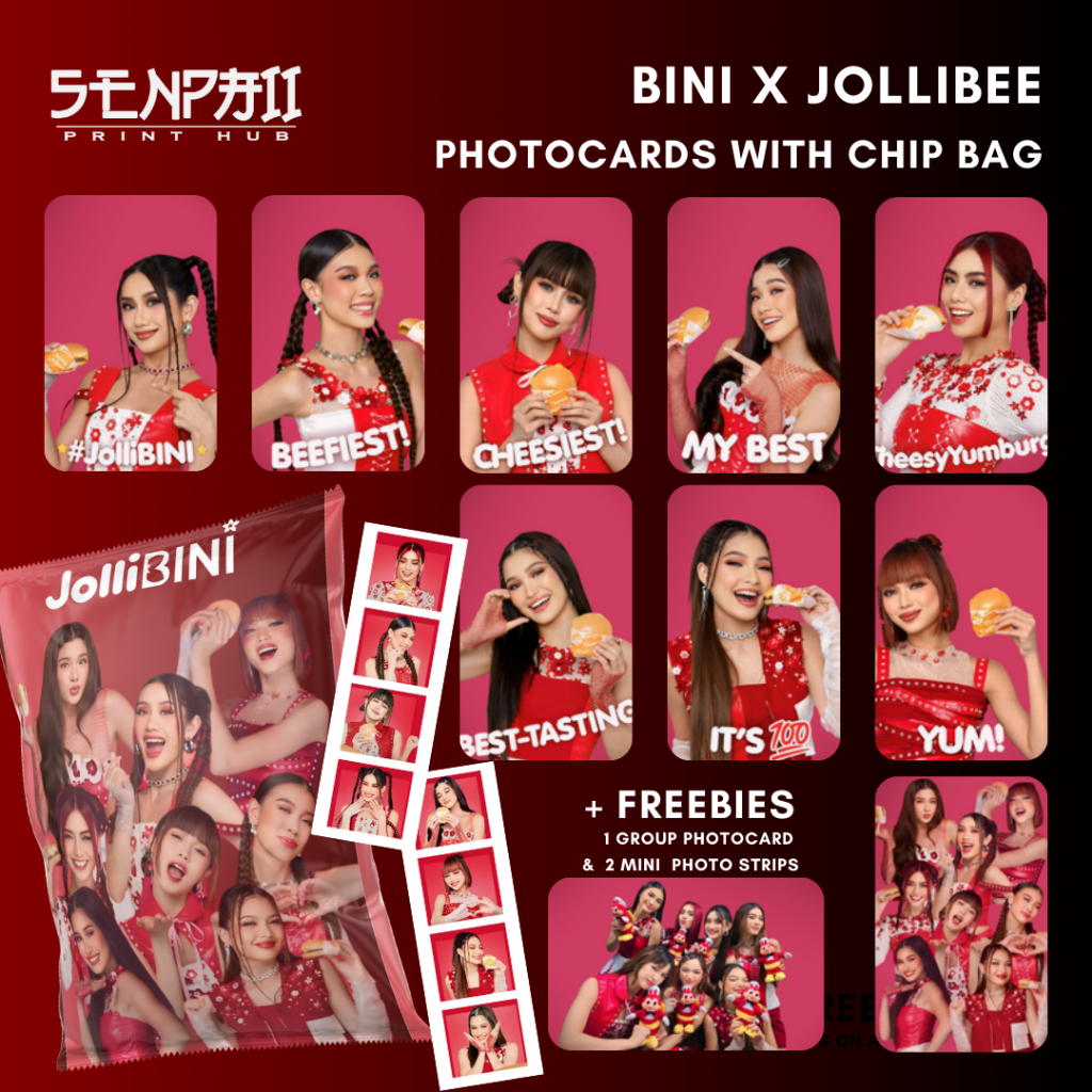 BINI X JOLLIBEE: JOLLIBINI PHOTOCARDS with CHIP BAG | Shopee Malaysia