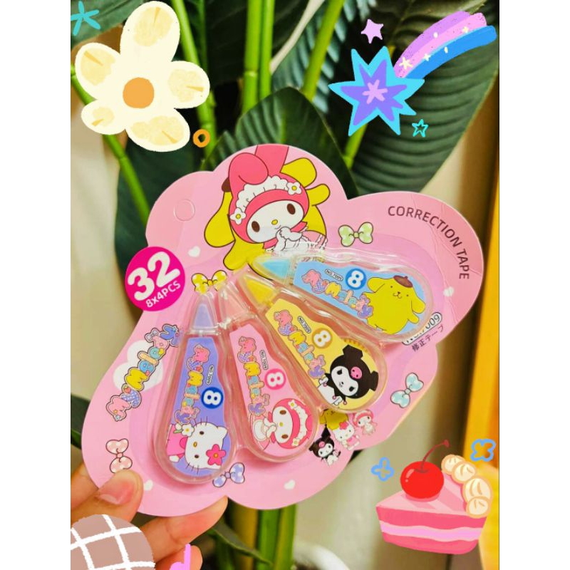CORRECTION TAPE 4 PIECES PER SET KUROMI HELLO KITTY MY MELODY ...