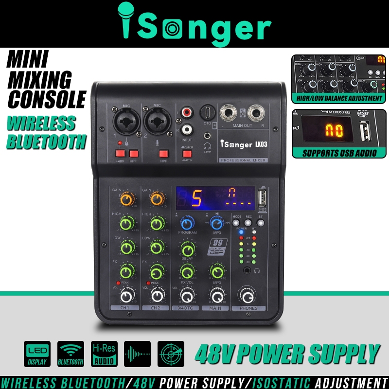 Professional 4 channel Input Audio Mixer With USB Digital Effect OTG ...