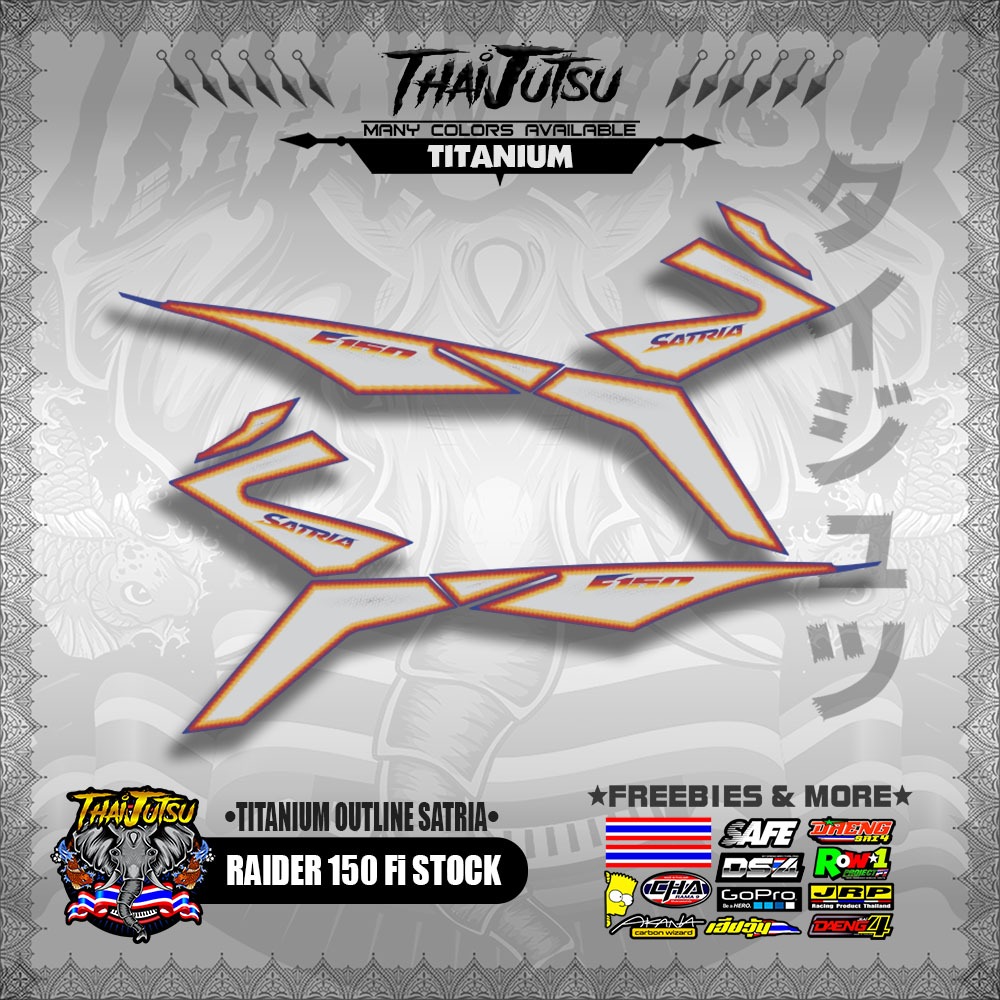 RAIDER 150 Fi DECALS ( TITANIUM OUTLINE SATRIA )【ThaijutsuStickers ...