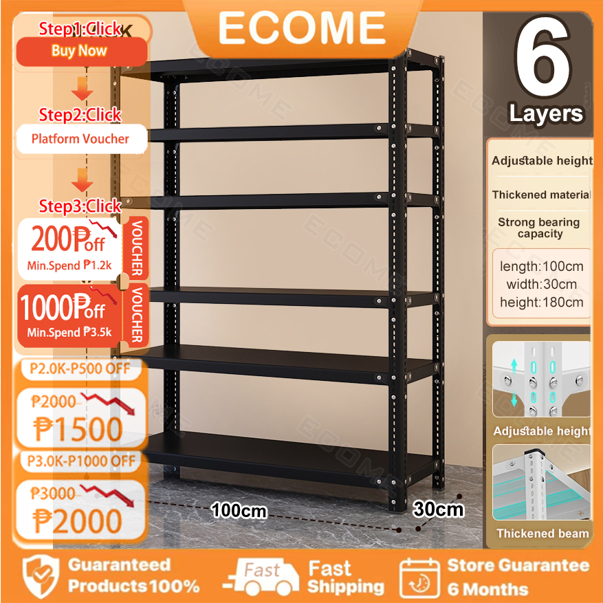 6Layer Angle Steel Storage Rack Metal Organizer Rack Height adjustment ...
