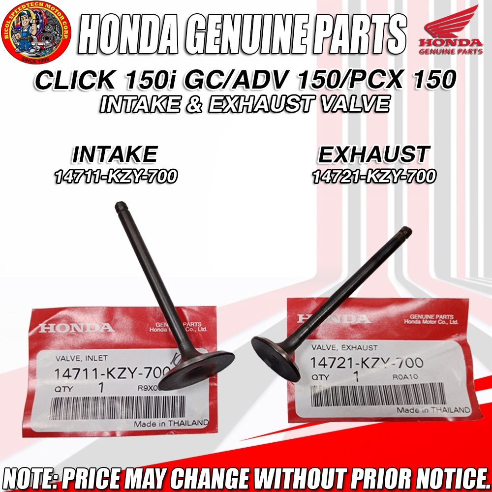 CLICK 150i V1 V2/ADV 150/PCX 150 INTAKE & EXHAUST VALVE (HPI) | Shopee ...