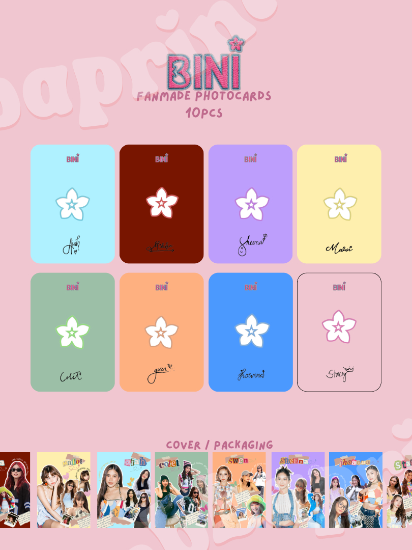 BINI INDIVIDUAL MEMBER FANMADE PHOTOCARD SET (10PCS) | Shopee Malaysia