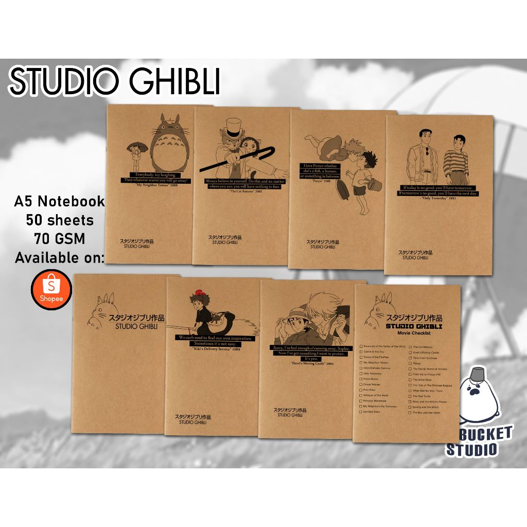 STUDIO GHIBLI | A5 Notebook (My Neighbor Totoro, Howl's Moving Castle ...