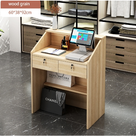 Cashier Reception Desk Double Drawer with Lock Supermarket Cashier ...