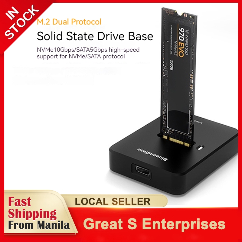 M2 SSD Case NVMe/SATA Enclosure 10Gbps HDD Docking Station M.2 Base Adapter NVMe SSD Dual ...