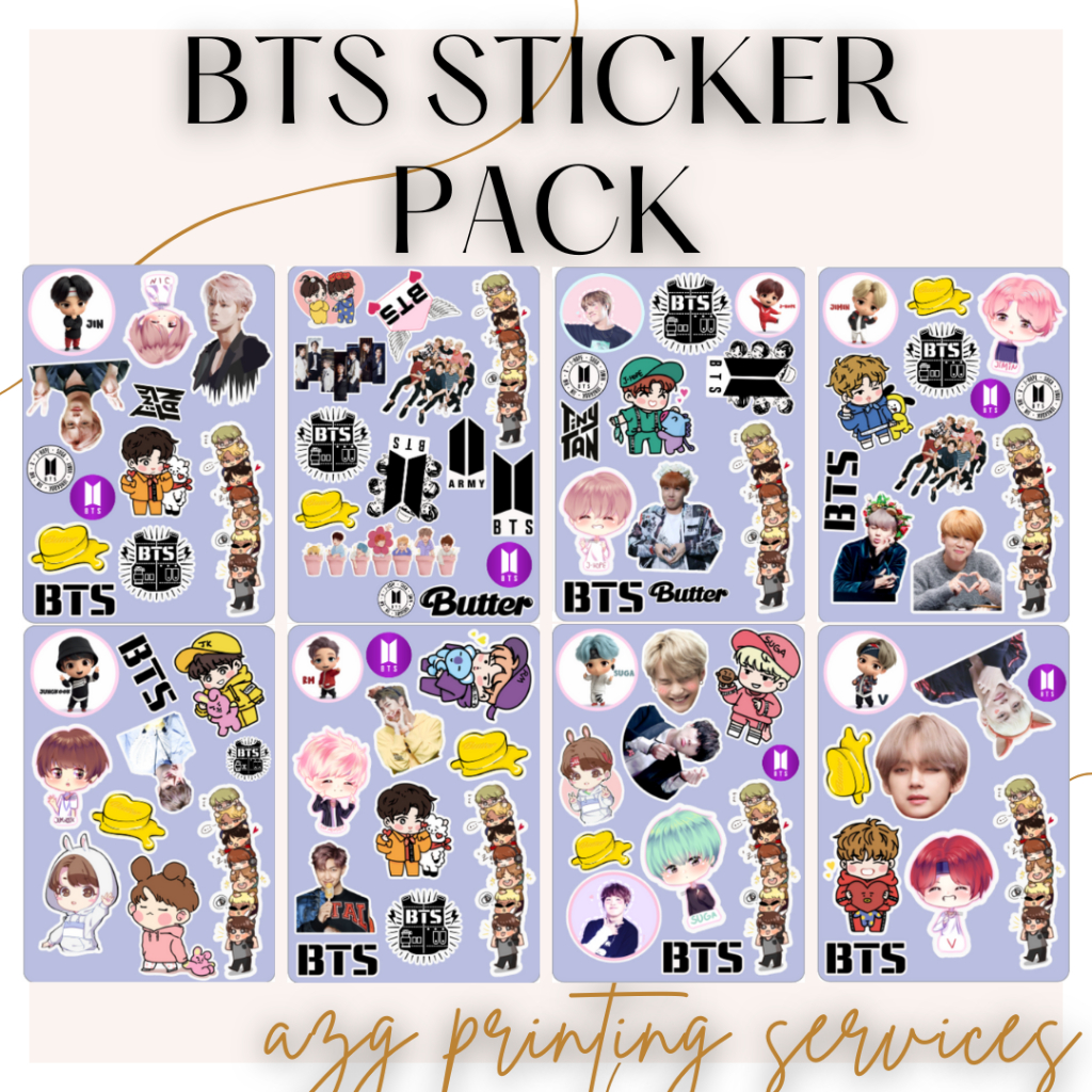 BTS Sticker Pack (tumbler, paper, phone, laptop, car) | Shopee Malaysia
