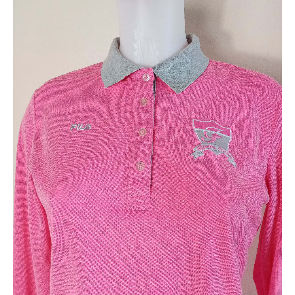 Branded Pink Polo Shirt Long Sleeve for Women size fits Large frame ...