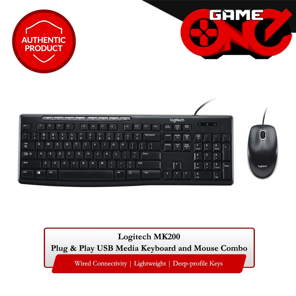 Logitech MK200 Plug & Play USB Media Keyboard and Mouse Combo | Shopee ...