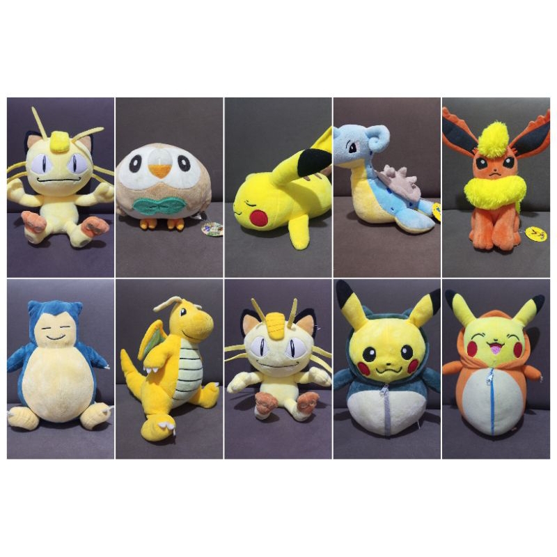 POKEMON STUFFED TOY COLLECTION STUFF TOY - PIKACHU MEOWTH SNORLAX ...
