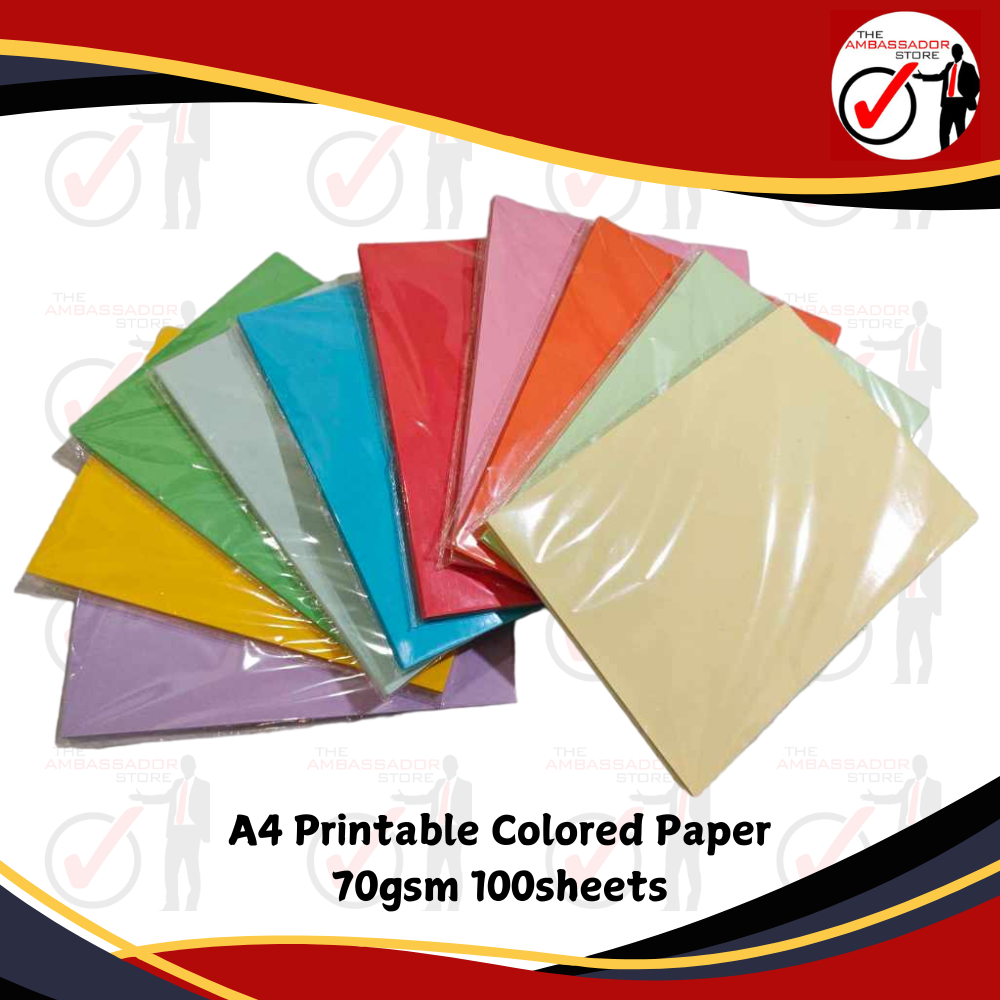 A4 Size Printable Colored Paper 70gsm Stationary School Supplies ...