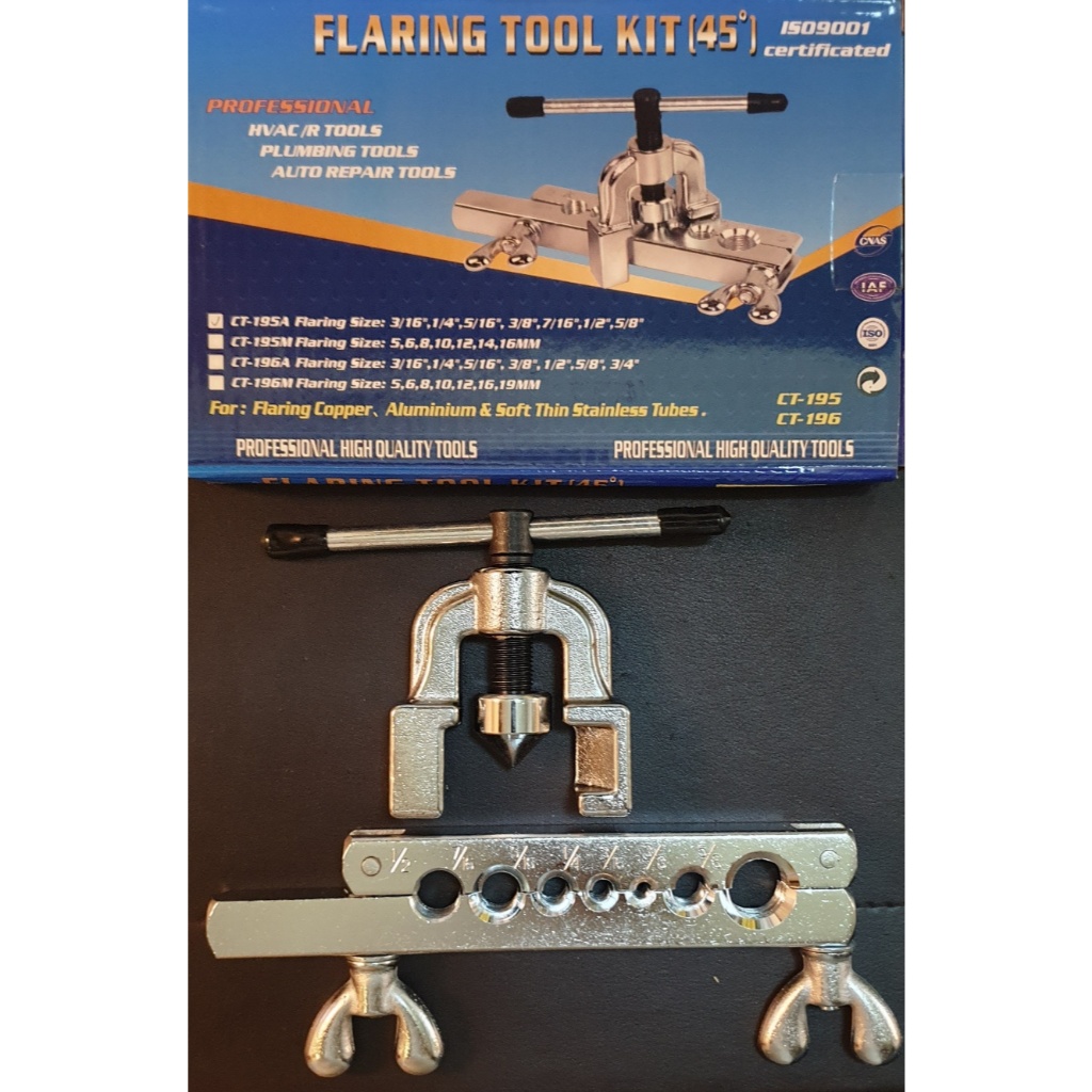 FLARING TOOLS SET (2 PCS IN A SET) SIZES 3/16, 1/4, 3/8, 1/2 & 5/8 ...