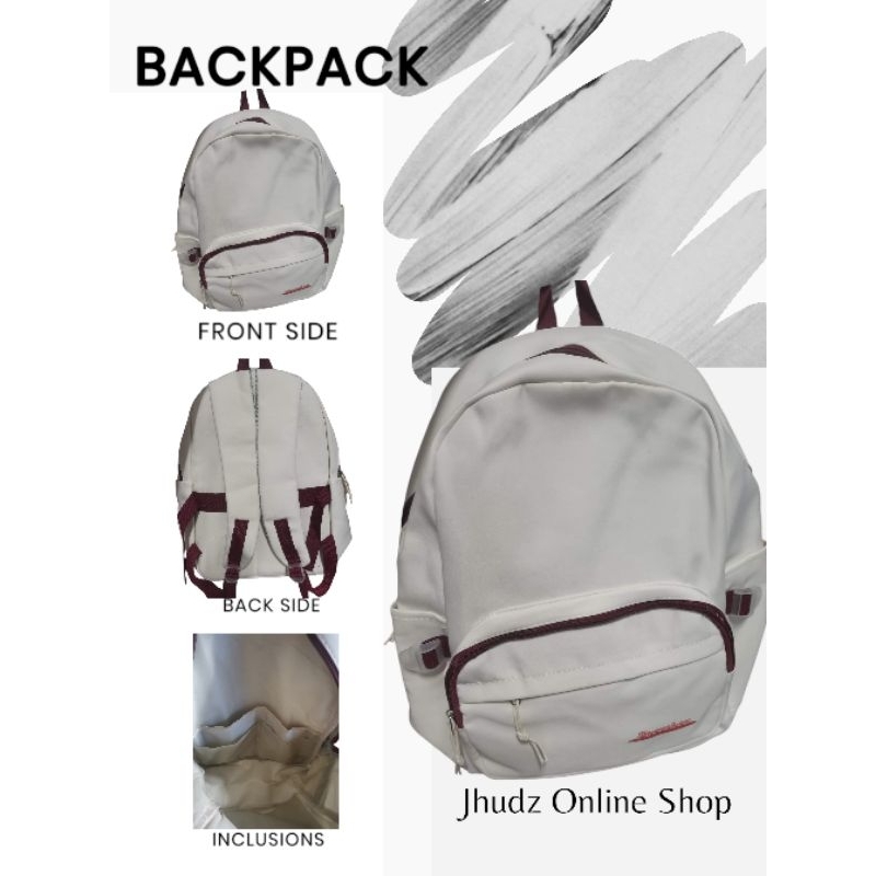 Back Pack Unisex Dirty White Color Large Size | Shopee Malaysia