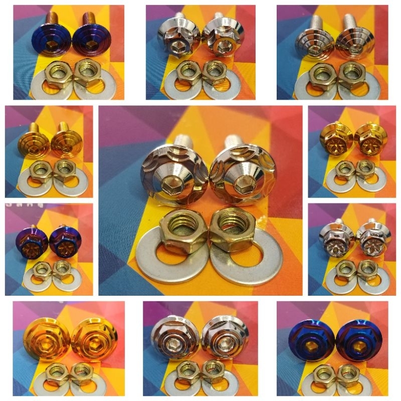 PLATE NUMBER BOLTS SET WITH FREE NUT AND WASHER | Shopee Malaysia