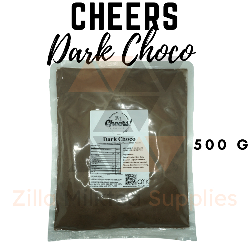 Cheers Dark Choco Premium Powder Flavor 500g for MilkTea, Shakes and ...
