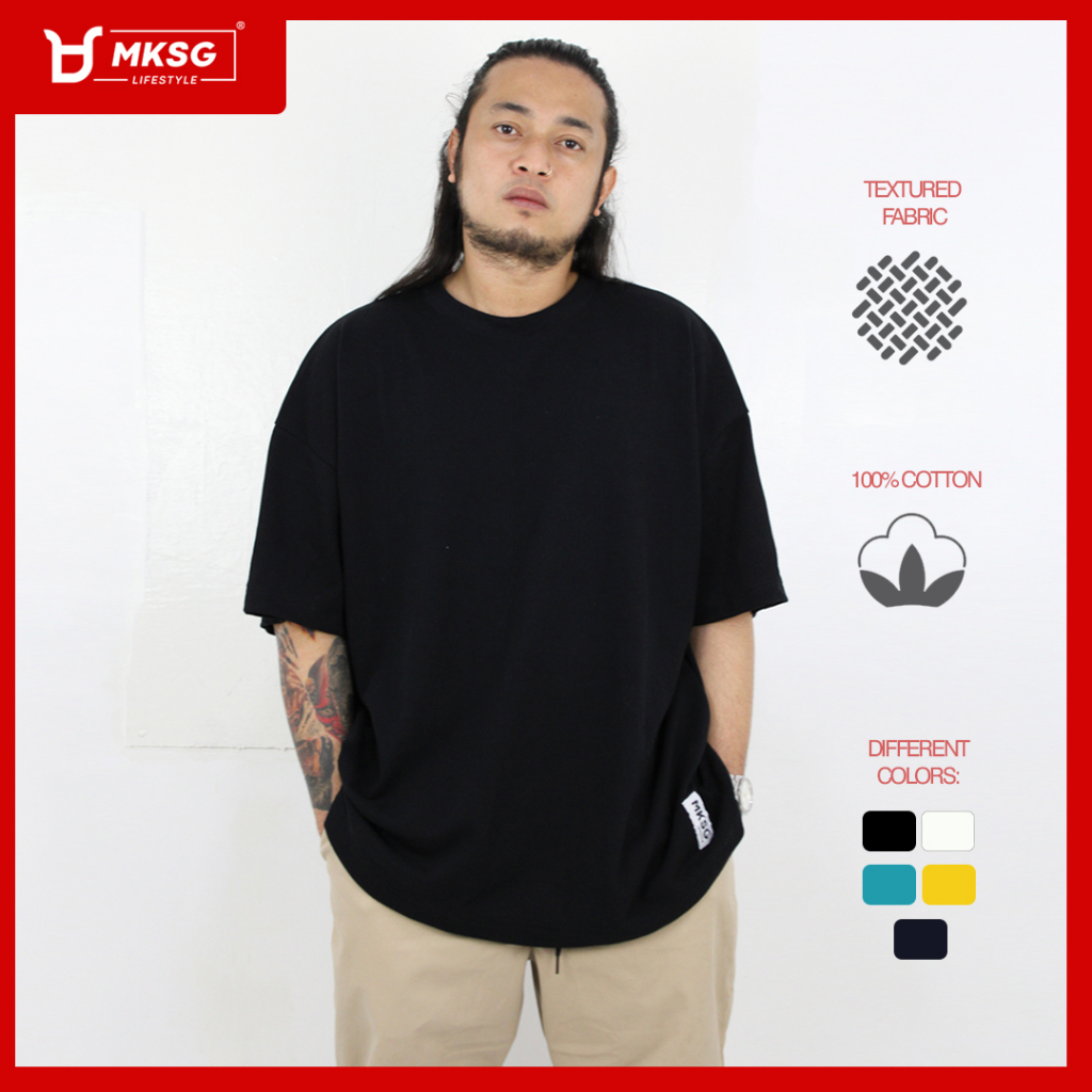 MKSG Honeycomb Oversized T-shirt BLACK For Men with FREE WALLET ...