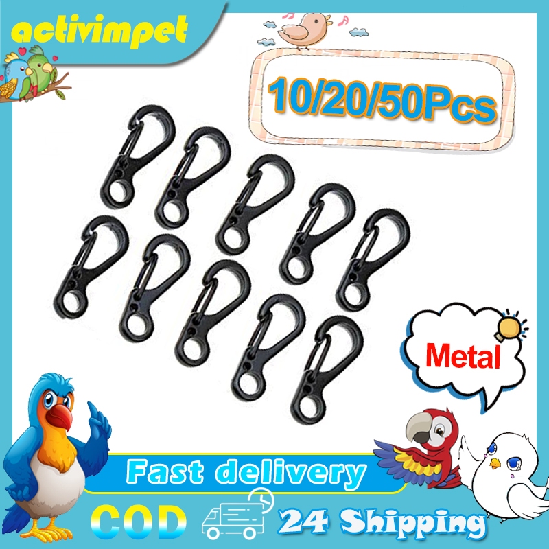 Metal Bird Cage Lock Black Spring Lock Hook Lock Clip for Pet Parrot ...