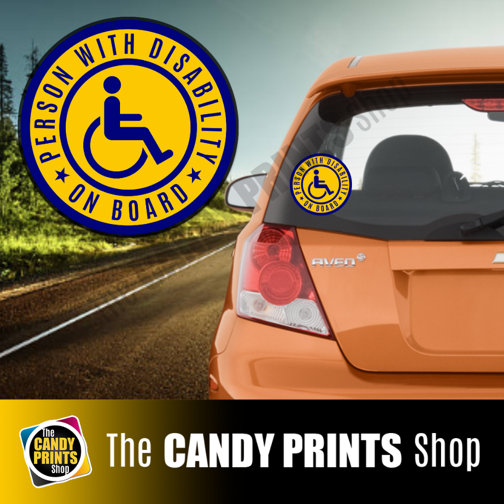 DESIGN 4 GLOSSY PWD Car Sticker (Vinyl) Disabled Wheelchair Symbol ...