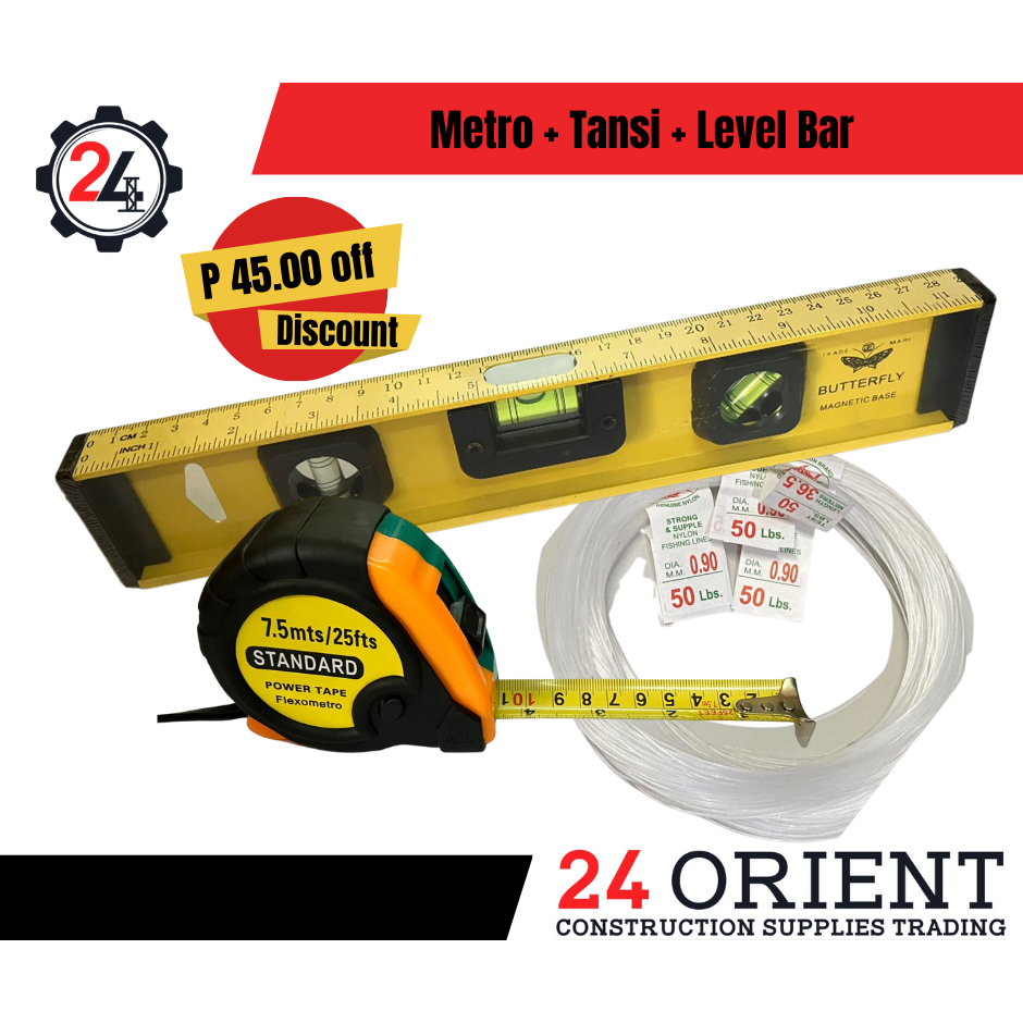 POWER TAPE MEASURE AND BUTTERFLY MAGNETIC BASE LEVEL BAR WITH FREE 1 ...