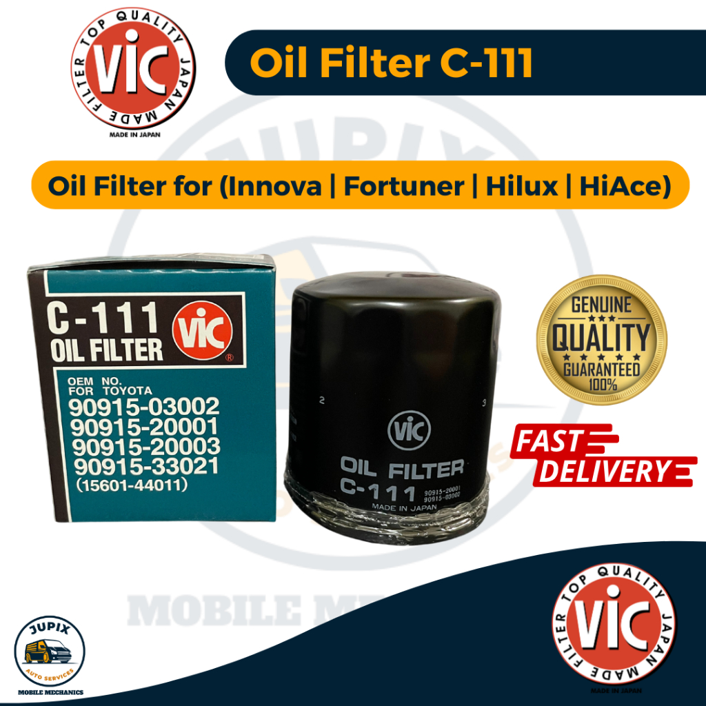 VIC Oil Filter C-111 for Innova | Fortuner | Hilux | HiAce | Shopee ...