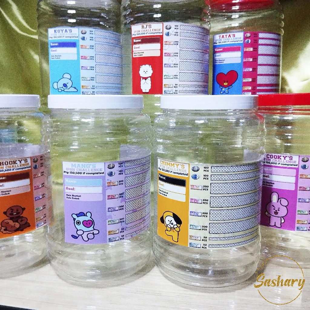 BT21 TRANSPARENT JAR ALKANSYA IPON CHALLENGE/JUMBO SIZE | Shopee Malaysia