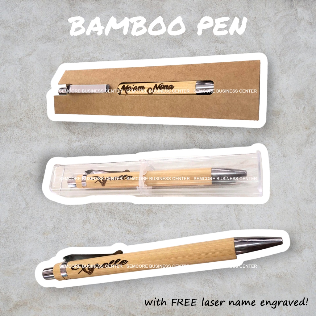 Laser Engraved Bamboo Pen | Shopee Malaysia