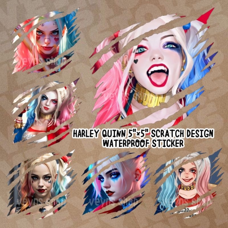 HARLEY QUINN LOGO / SCRATCH DESIGN WATERPROOF STICKER | Shopee Malaysia