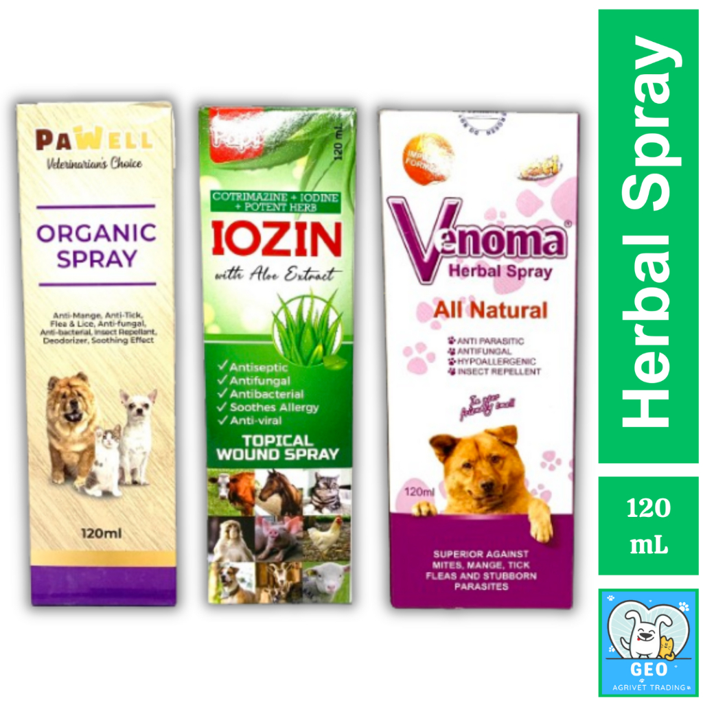 [GEO AGRIVET] PAPI Venoma Iozin Pawell Organic Pet Spray Dogs Cats ...