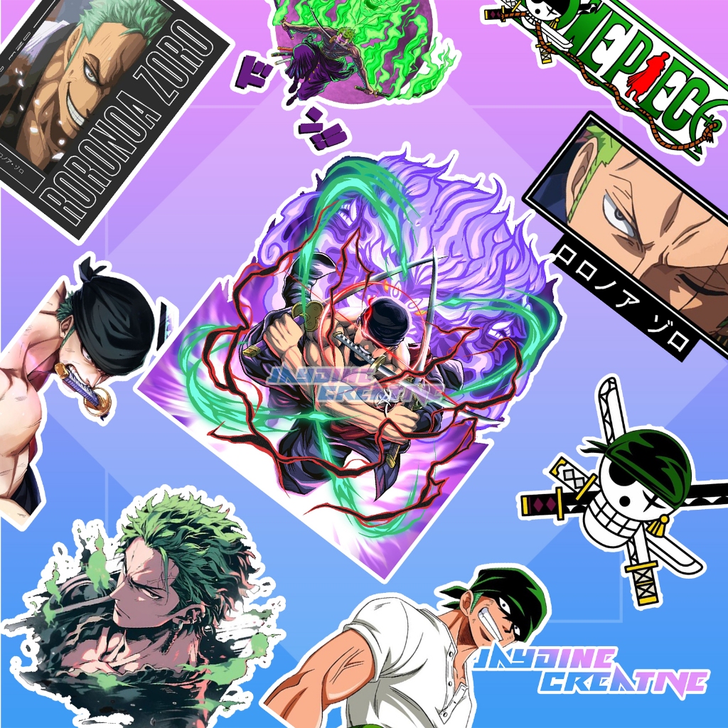 Zoro Roronoa One Piece Peeker Kiss Cut Sticker, Indoor Outdoor Vinyl ...
