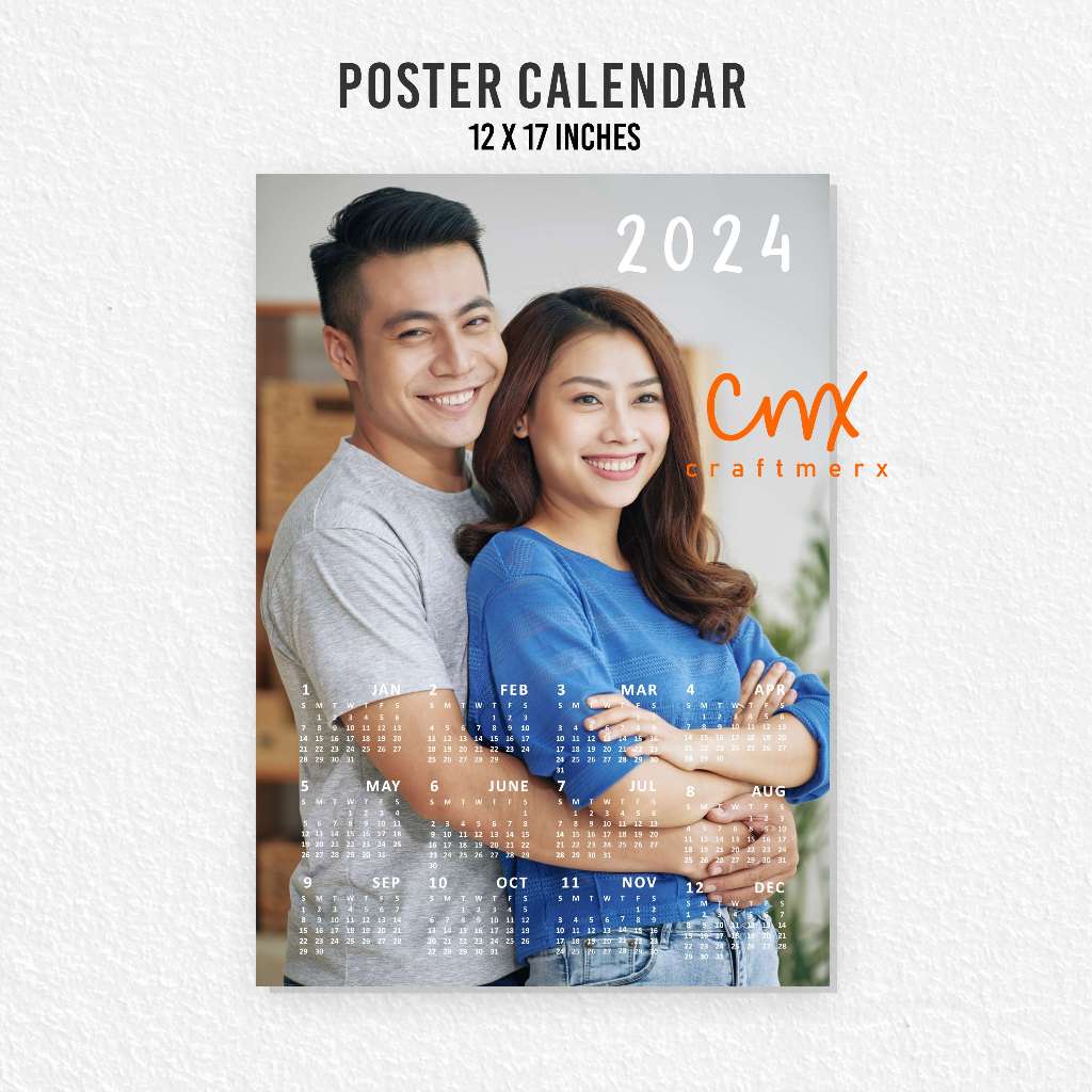 12 x 17 inches 2024 POSTER CALENDAR PERSONALIZED wall calendar | Shopee ...