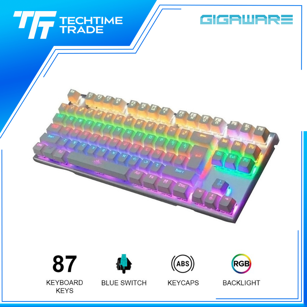 Gigaware K28 | K26 Limited Edition Blue Switch Mechanical Keyboard 87keys | 104keys | Shopee ...