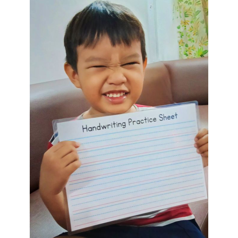 Handwriting Practice Sheet Colored lines Laminated front and back print ...
