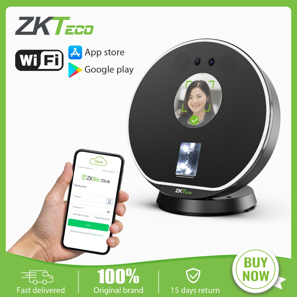 ZKTeco D3 Remote Cloud Time Attendance Machine Face Finger Time Clock ...