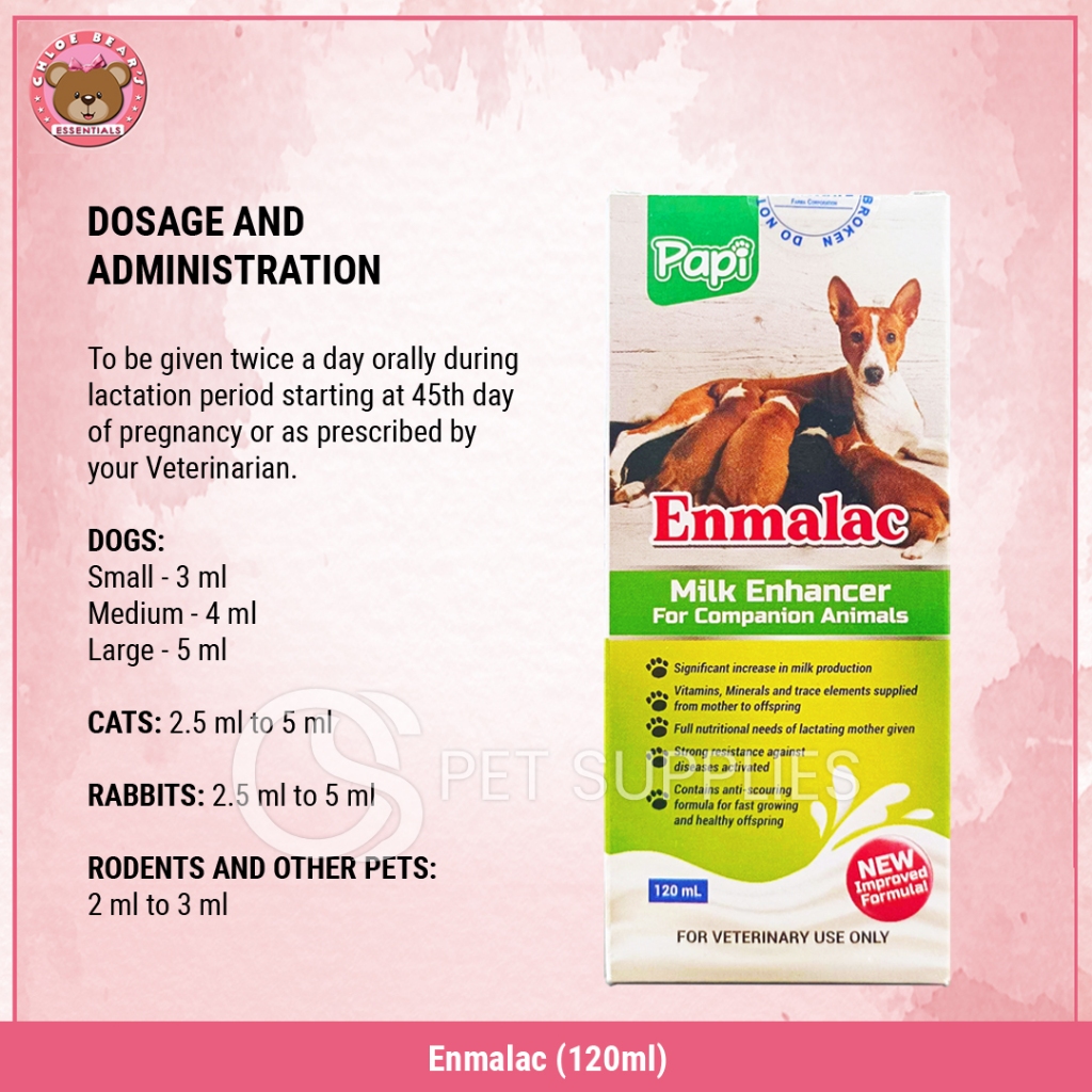 BOB-Papi Enmalac Milk Enhancer 120ml For Dogs, Cats, Rabbits, Ferrets ...