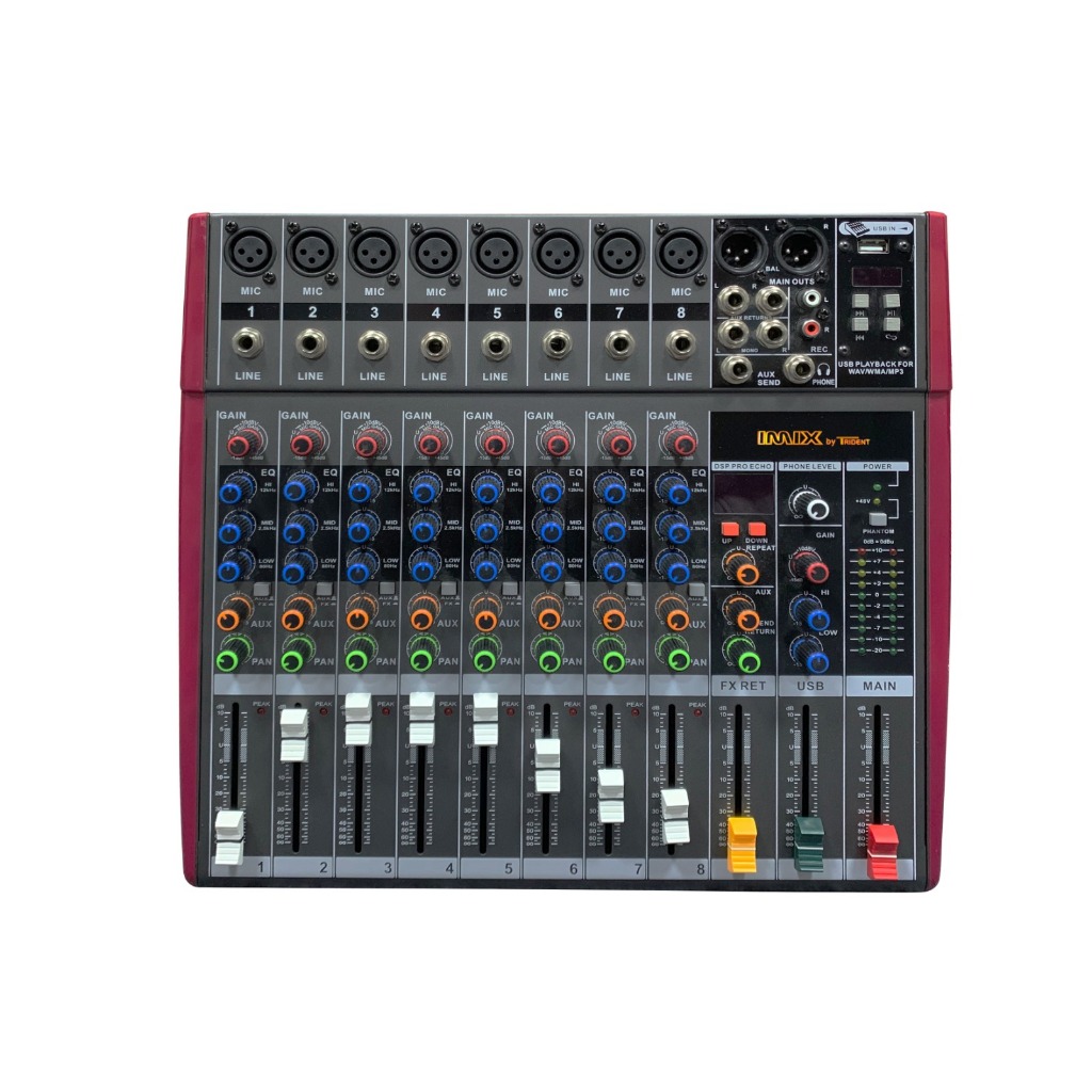 IMIX MS-812FX 8 channel 16DSP FX USB MP3 player 8 mic input audio mixer (gray color) | Shopee ...