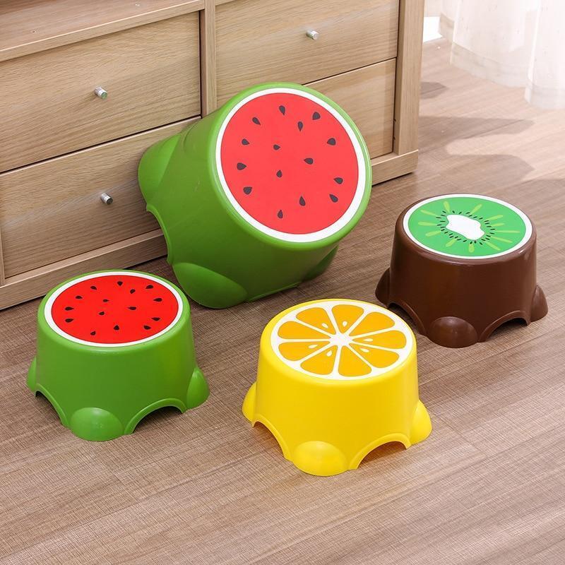 ZH391 Multi Purpose Cute Cartoon Fruit Pattern Step Stool Stackable ...