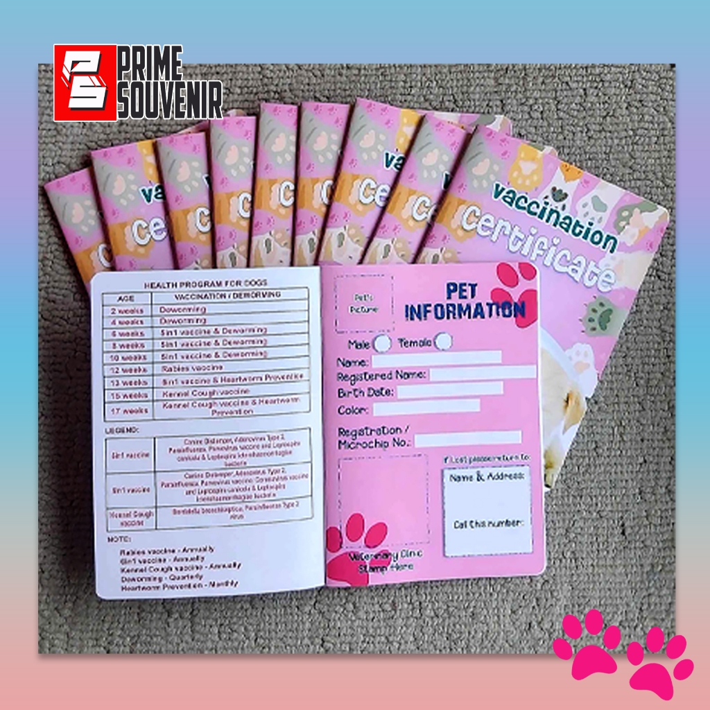 Pet Vaccination Certificate Card for Dogs and Cats (Pink) | Shopee Malaysia