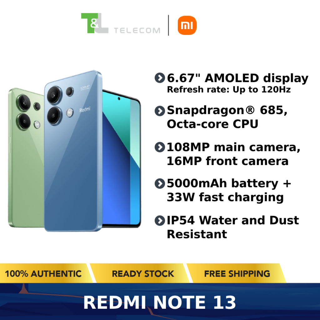 Xiaomi Redmi Note 13 LTE Snapdragon® 685 | 8GB+256GB / 6GB+128GB ...