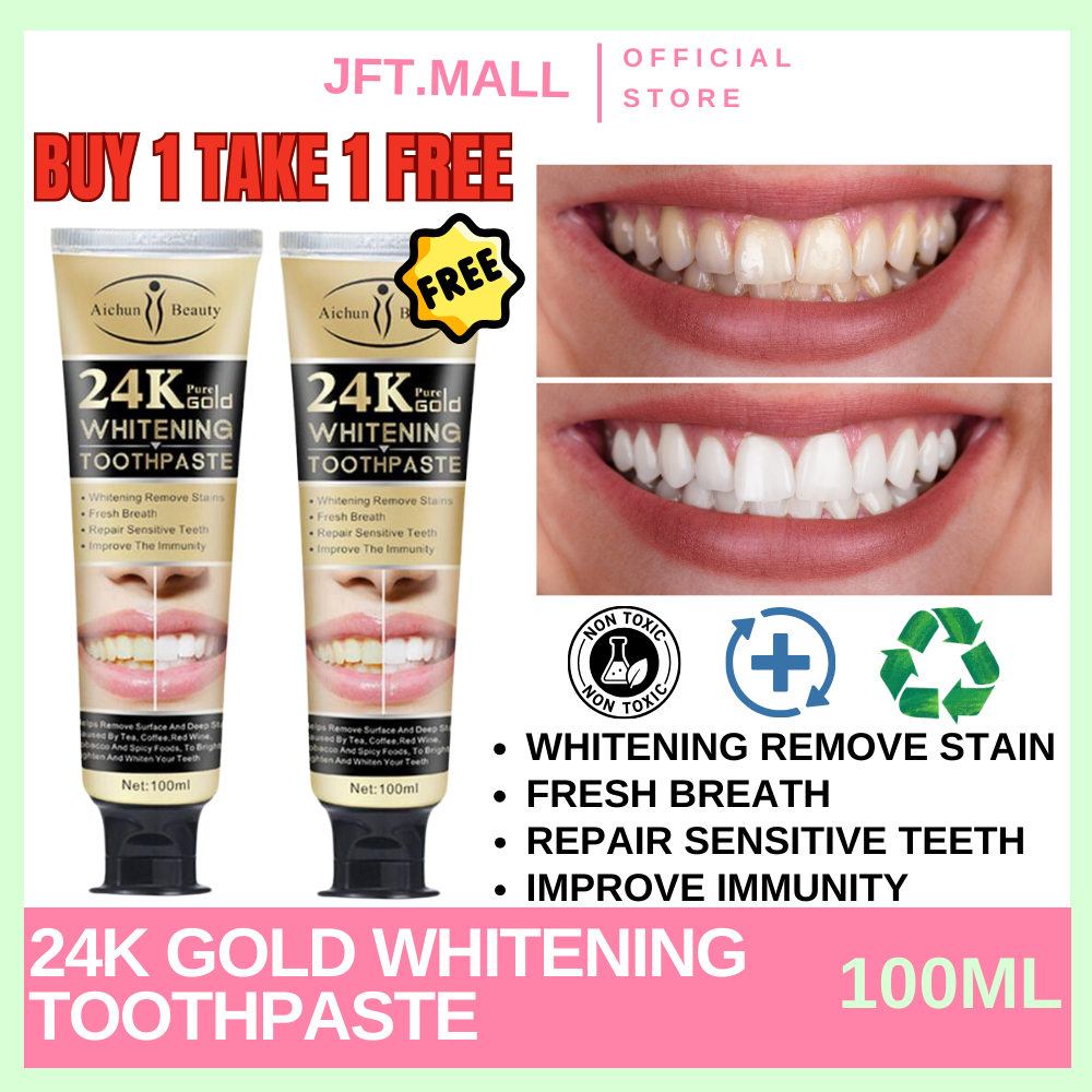 24K Gold Whitening Toothpaste Anti Gingival Bleeding Remove Plaque ...